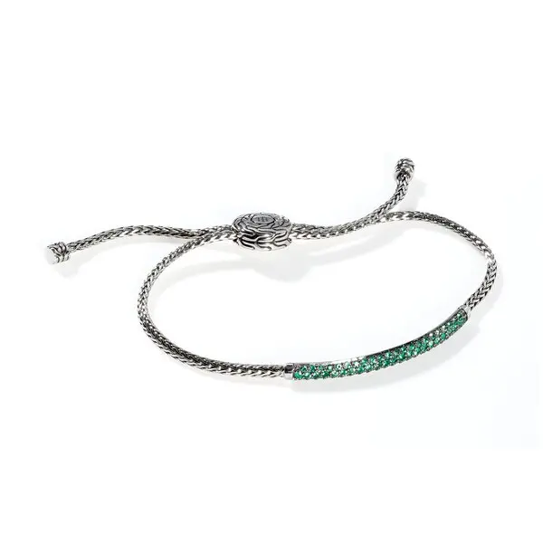 John Hardy Classic Chain Pull Through Pavé Station Bracelet