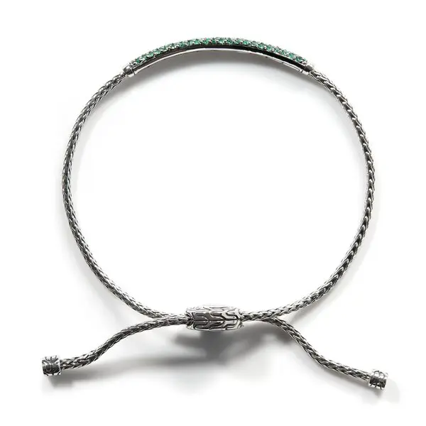 John Hardy Classic Chain Pull Through Pavé Station Bracelet