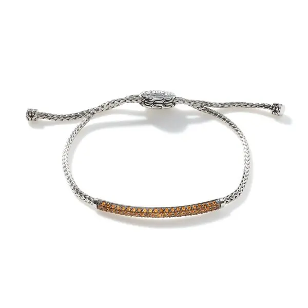 John Hardy Classic Chain Pull Through Pavé Station Bracelet