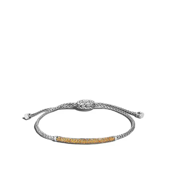 John Hardy Classic Chain Pull Through Pavé Station Bracelet