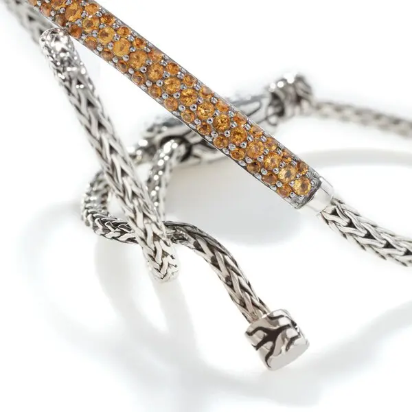 John Hardy Classic Chain Pull Through Pavé Station Bracelet