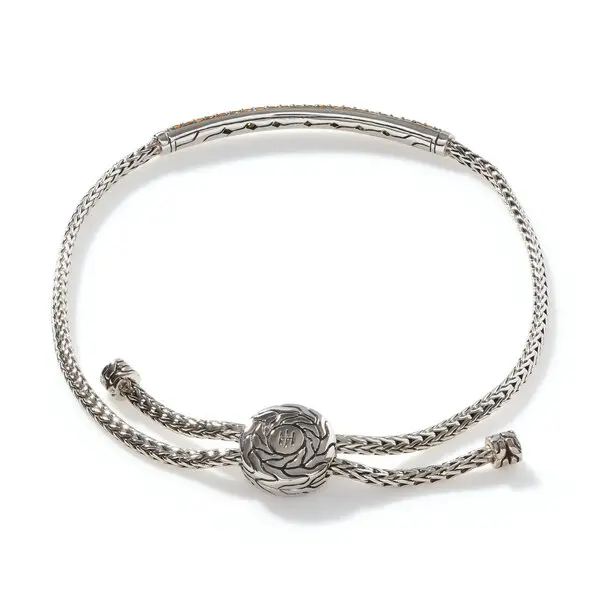 John Hardy Classic Chain Pull Through Pavé Station Bracelet