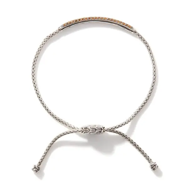 John Hardy Classic Chain Pull Through Pavé Station Bracelet