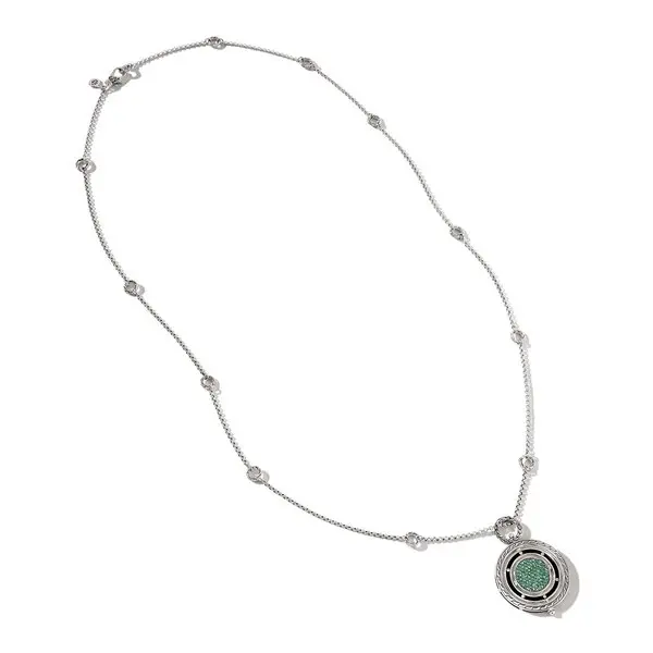 John Hardy Pavé Emerald Necklace