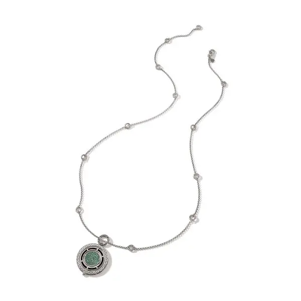 John Hardy Pavé Emerald Necklace