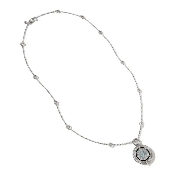 John Hardy Silver Pave Moon Door Necklace