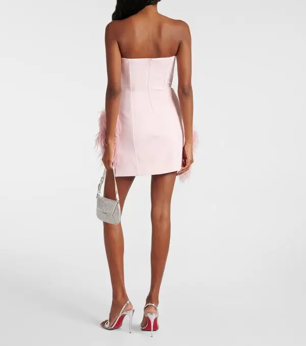 strapless open back dress Amara Dress Hot Pink | Ostrich Feather Dress