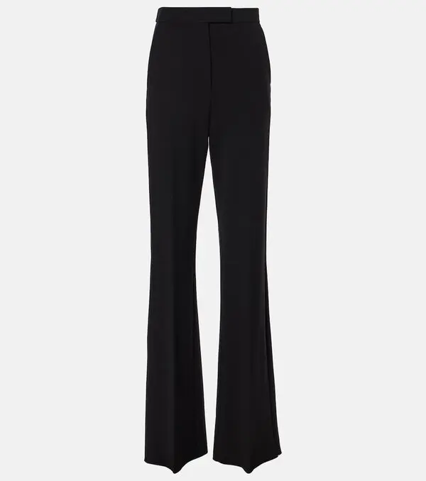 Max Mara Norcia Pleated Jersey Straight Pants - Black
