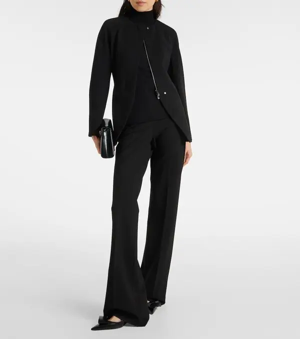 Max Mara Norcia Pleated Jersey Straight Pants