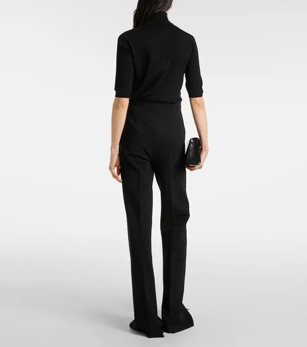 Max Mara Norcia Pleated Jersey Straight Pants