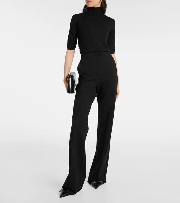 Max Mara Norcia Pleated Jersey Straight Pants
