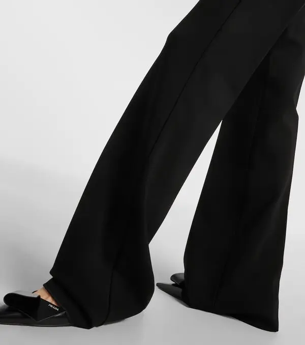 Max Mara Norcia Pleated Jersey Straight Pants - Black