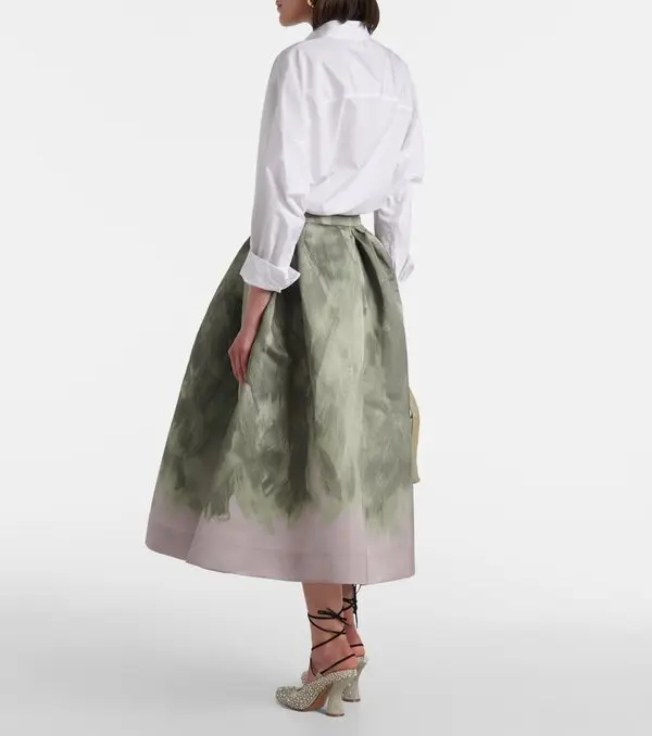 Dries Van Noten Satin Midi Skirt