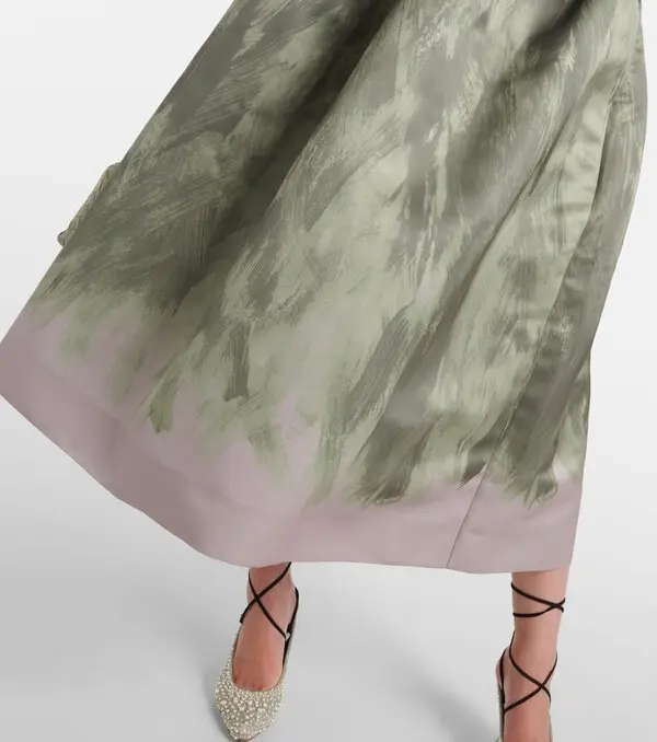 Dries Van Noten Satin Midi Skirt