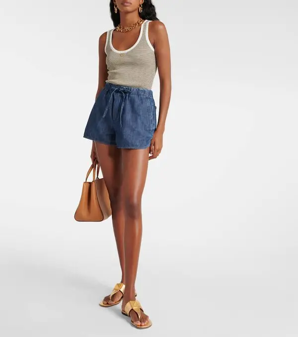 Valentino Garavani Vgold Denim Shorts