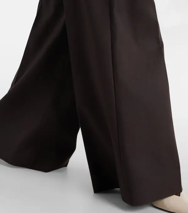 Stella McCartney High-rise Wide-leg Wool Pants - Brown