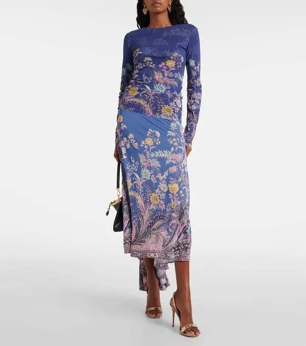 Etro Printed Asymmetric Maxi Skirt