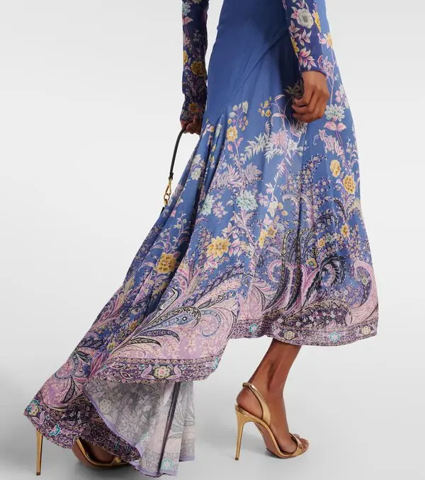 Etro Printed Asymmetric Maxi Skirt