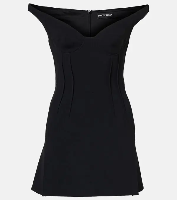 David Koma Off-the-shoulder Mini Dress - Black