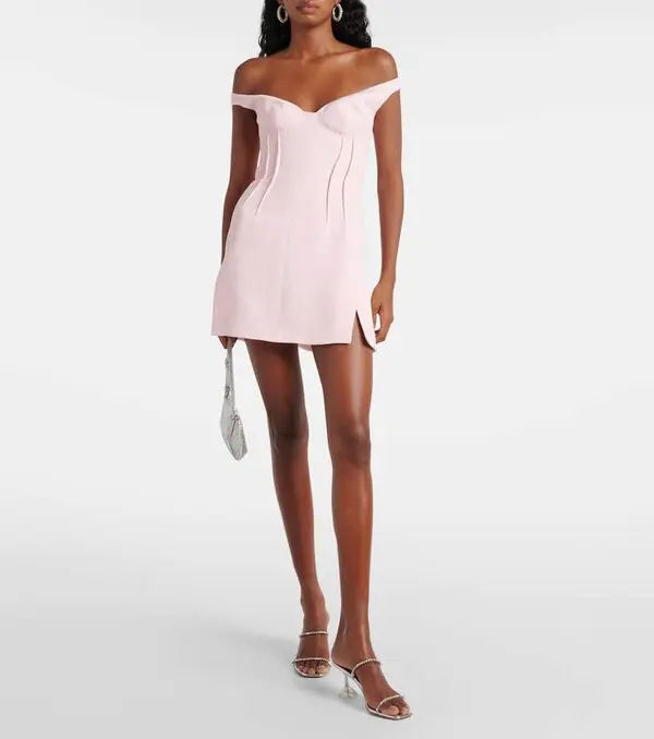 David Koma Off-shoulder Mini Dress - Pink