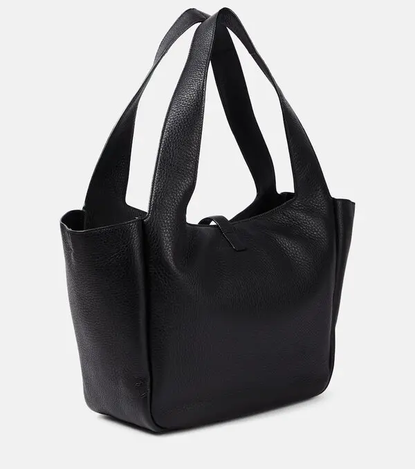 Saint Laurent Le 5 À 7 Bea Leather Tote Bag - Black