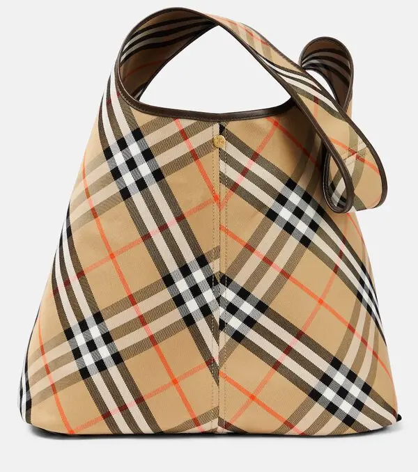 Burberry Check Small Tote Bag - Beige