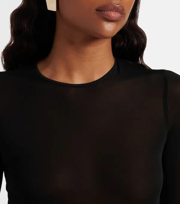 Wardrobe.NYC Mesh Bodysuit - Black