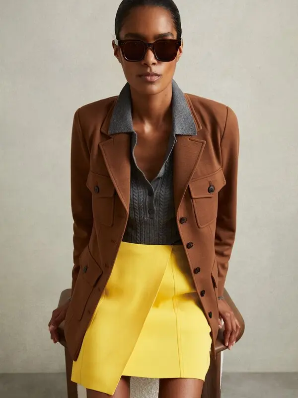 REISS Cleo Cross-over Mini Skirt
