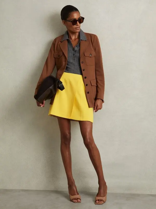 REISS Cleo Cross-over Mini Skirt