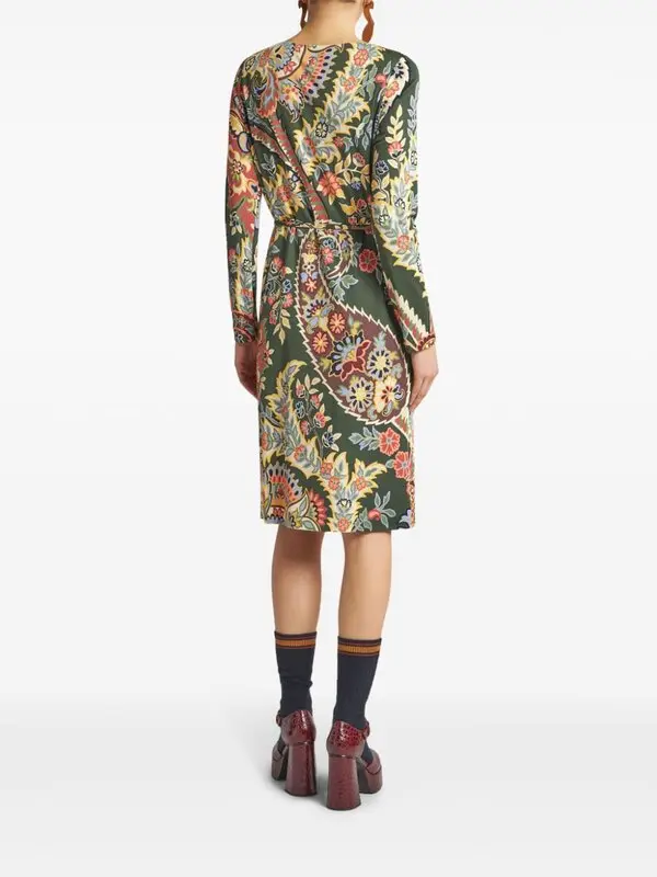 Etro Abstract Print Dress - Green