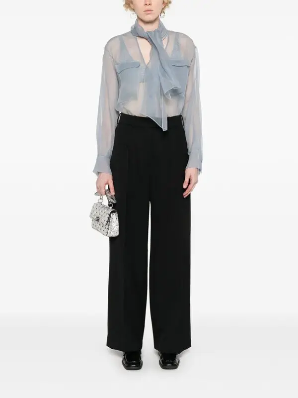 Giorgio Armani Scarf-detail Organza Shirt