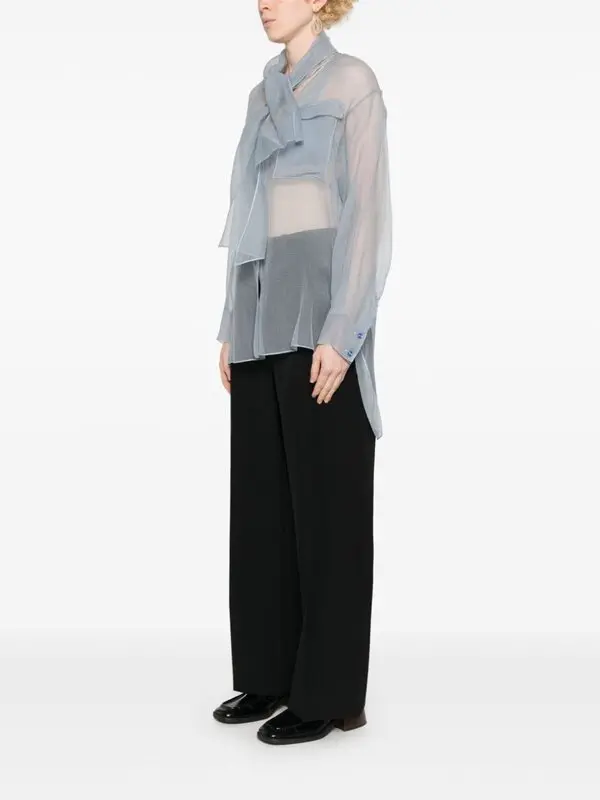 Giorgio Armani Scarf-detail Organza Shirt