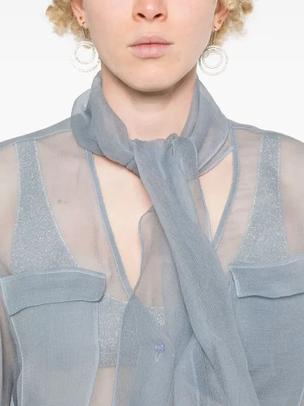 Giorgio Armani Scarf-detail Organza Shirt