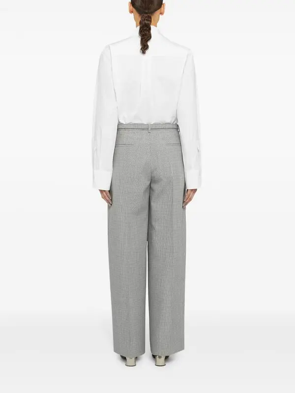 JIL SANDER Checked Virgin Wool Palazzo Pants