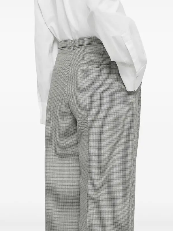 JIL SANDER Checked Virgin Wool Palazzo Pants