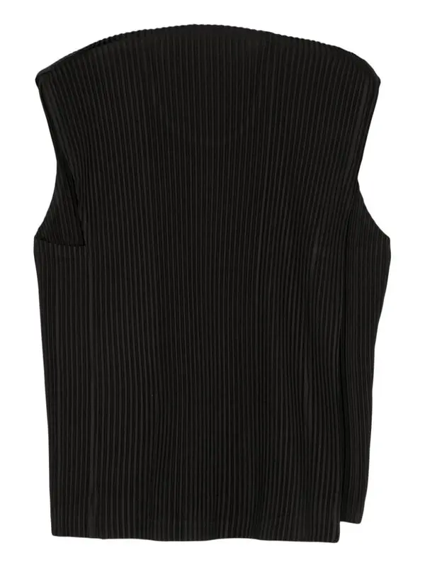 Issey Miyake Rectangle Plissé-Effect Top In Black - 74% Off