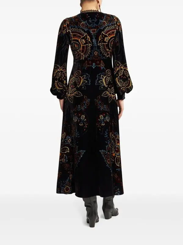 Etro Floral Print Velvet Dress