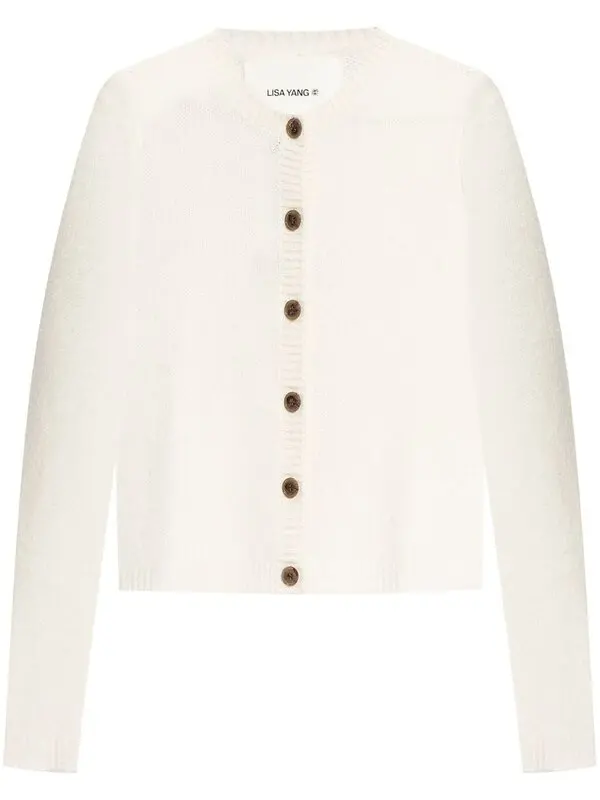 Lisa Yang Felicia Cashmere Cardigan White Editorialist
