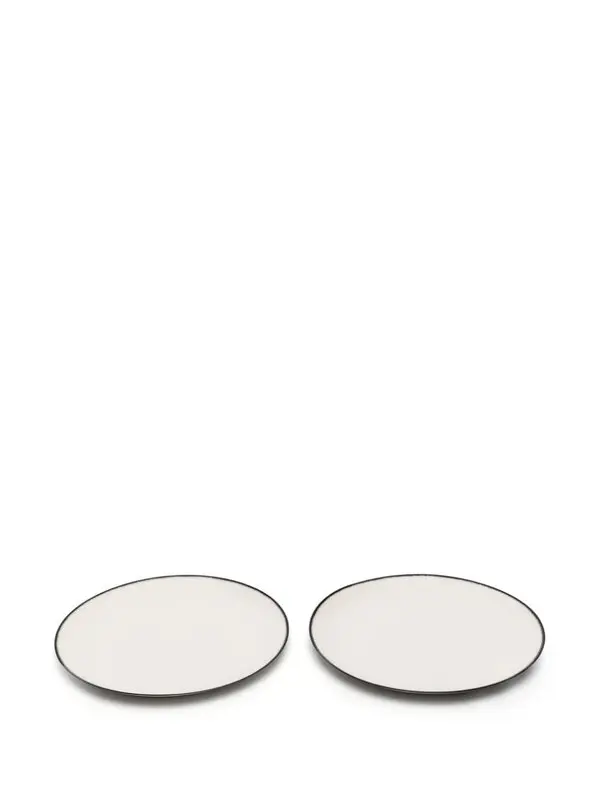 ANN DEMEULEMEESTER Contrasting-edge Porcelain Plates