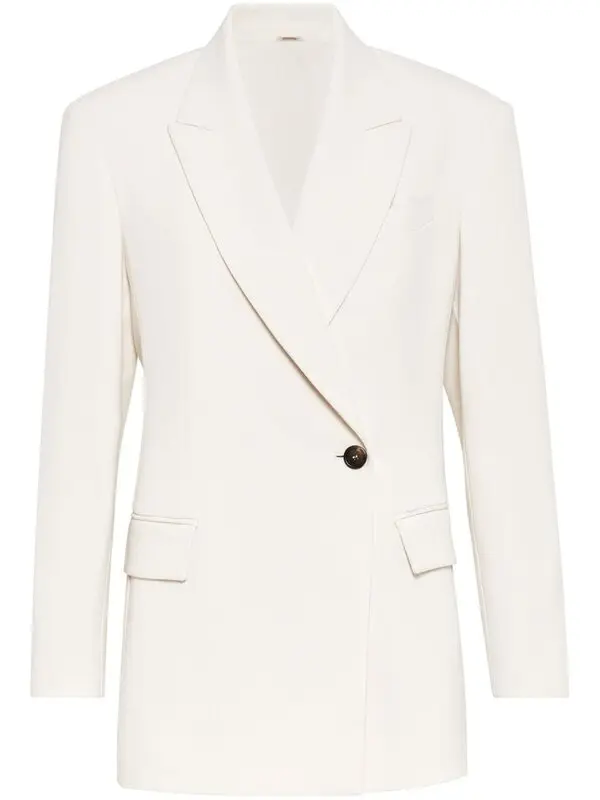 Brunello Cucinelli Single-button Blazer - White