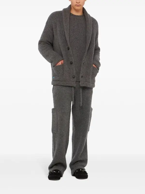 Alanui Ribbed Cashmere-silk Cardigan - Grey