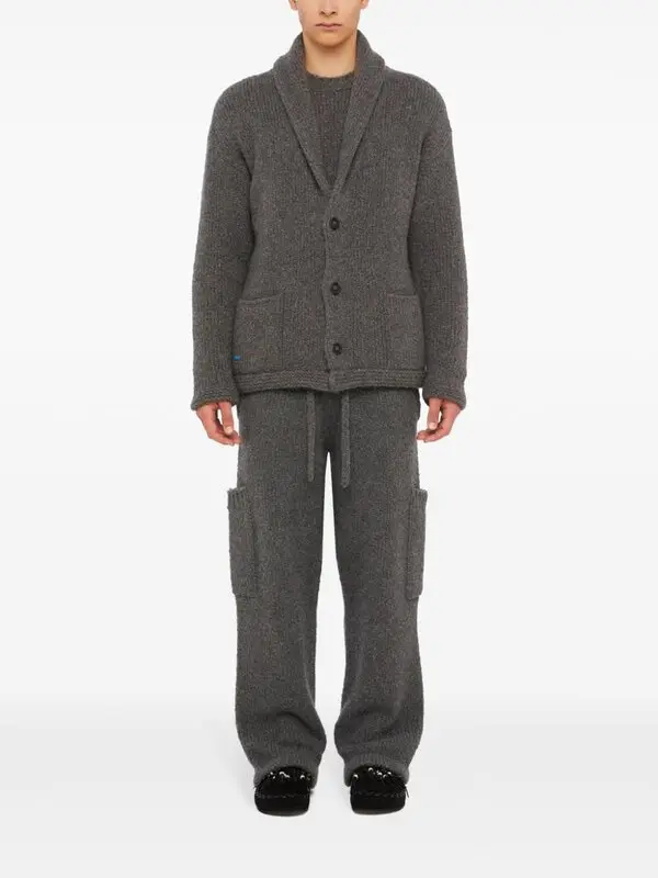 Alanui Ribbed Cashmere-silk Cardigan - Grey