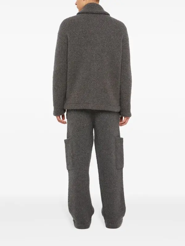 Alanui Ribbed Cashmere-silk Cardigan - Grey