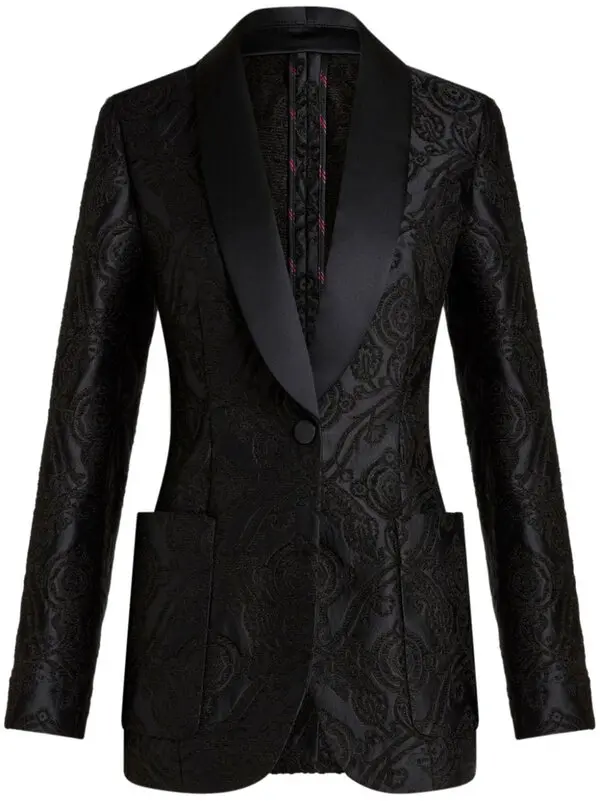 Etro Silk Jacquard Blazer - Black