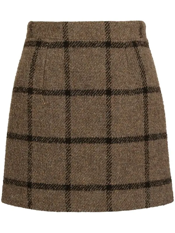 PATOU Tweed Mini Skirt - Brown