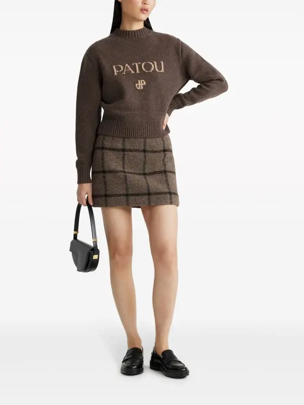 PATOU Tweed Mini Skirt - Brown