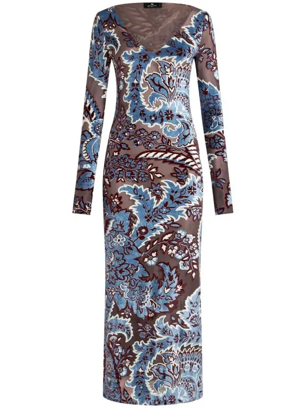 Etro Jacquard Velvet Maxi Dress