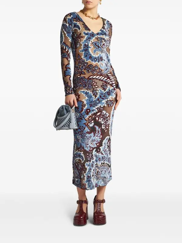 Etro Jacquard Velvet Maxi Dress