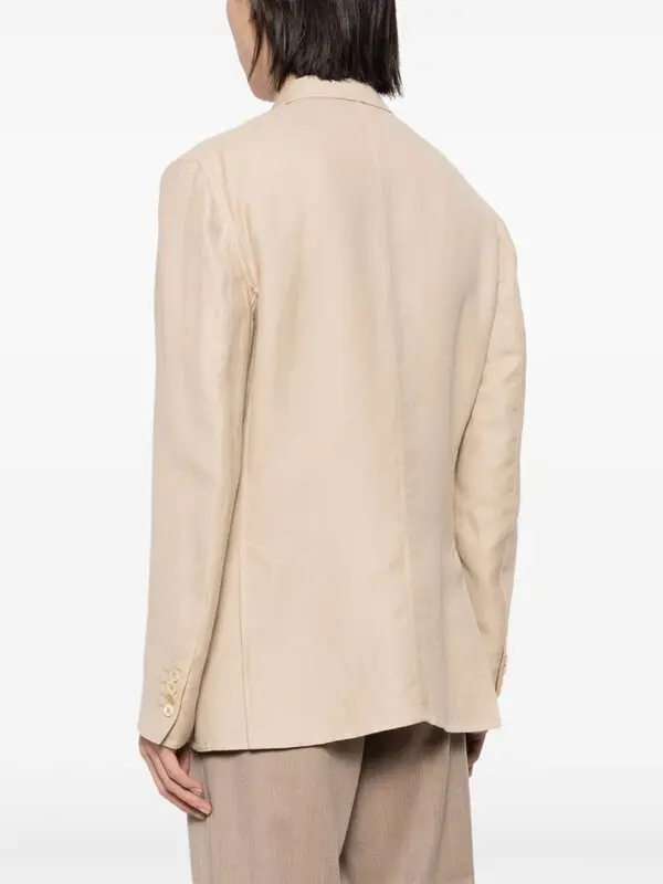 Brioni Double-breasted Linen-blend Blazer
