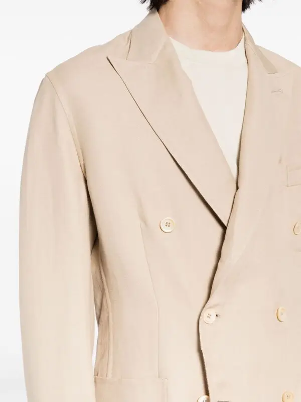 Brioni Double-breasted Linen-blend Blazer